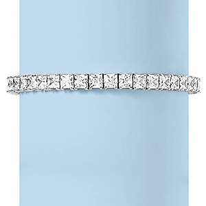 Ross-Simons 19.00 ct. t.w. Princess-Cut CZ Tennis Bracelet in Sterling Silver. 8 inches