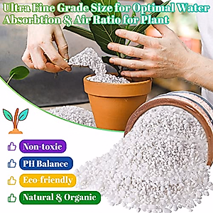 Legigo 8 Quarts Organic Horticultural Perlite for Plants Indoor- Natural Horticultural Soil Additive Conditioner Mix for Improves Drainage, Ventilation and Root Growth