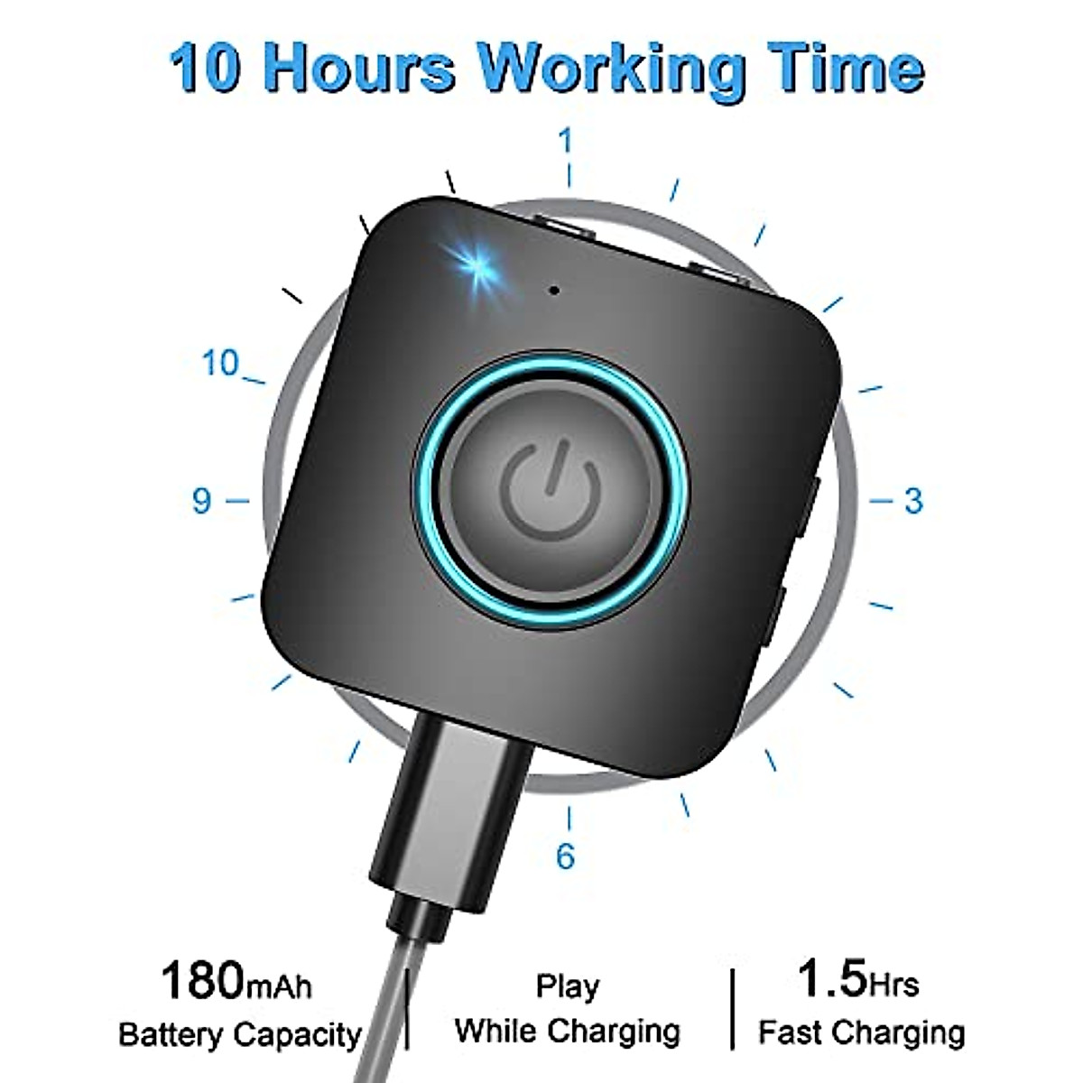 Bluetooth Transmitter Receiver, LAICOMEIN V5.0 2-in-1 Bluetooth Adapter, Wireless Transmitter for TV PC MP3 Gym Airplane, Bluetooth Receiver for Speakers Headphones Boat Car