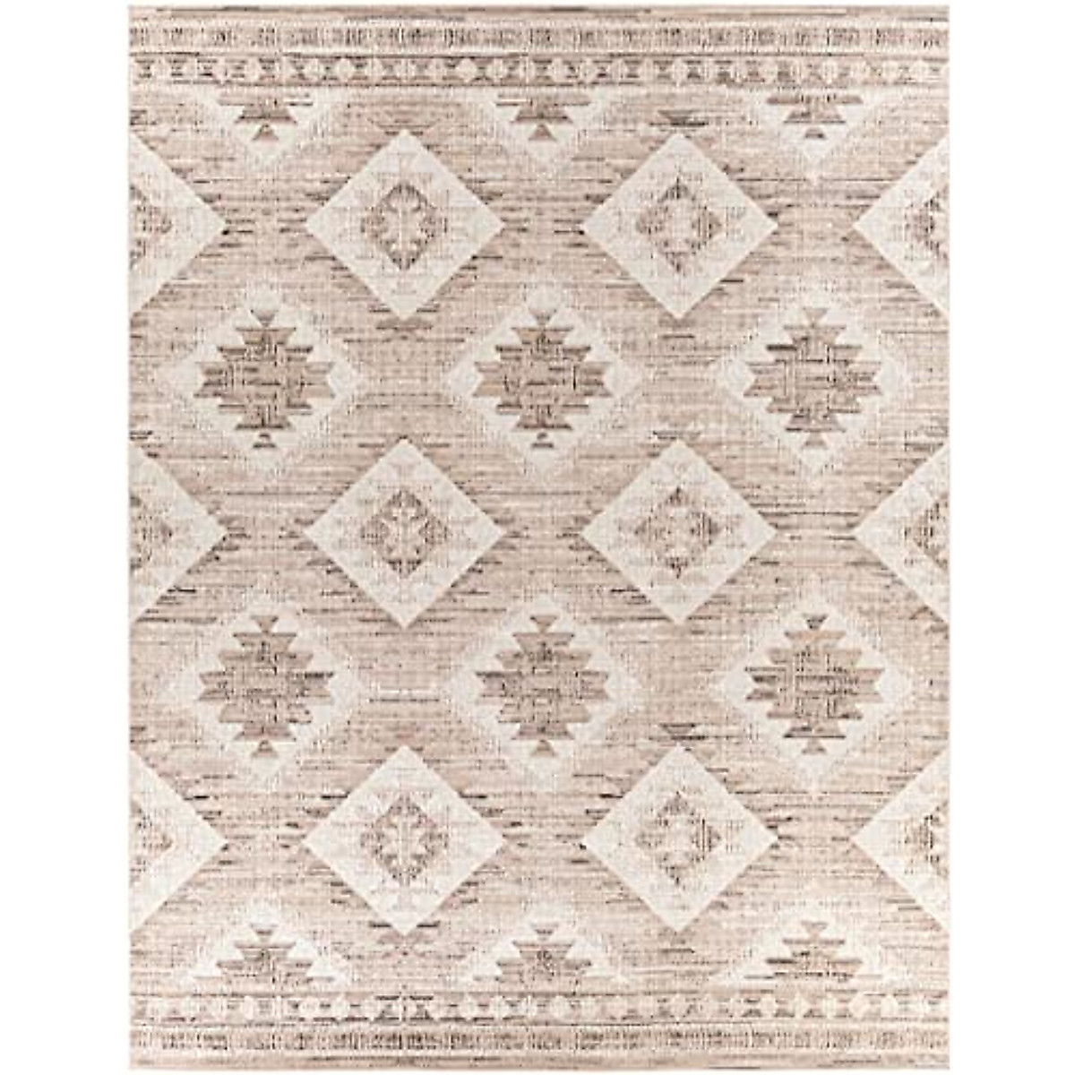 BoutiqueRugs Smoketown Traditional Area Rug - Tan, Black, White - 7'10" x 10'2"