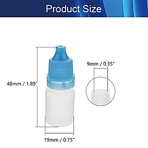 Aicosineg 10Pcs 0.17oz Lab Dropping Bottles PE Plastic Bottles Lab Eye Dropper Bottles Squeezable Eye Liquid Drop Bottle Small Mouth Drop Bottles Sample Seal Storage Bottles with Blue Cap for Travel
