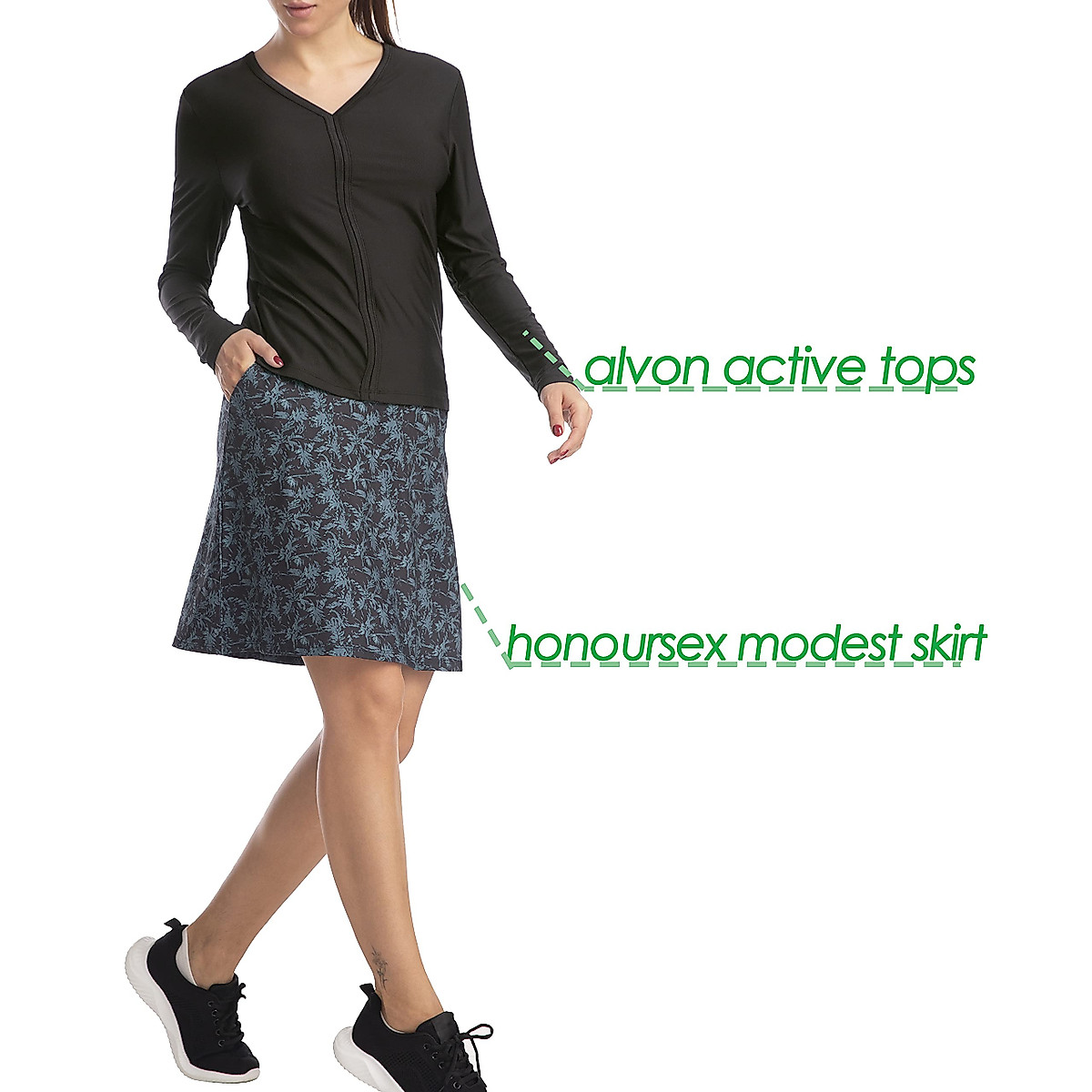 Women Skorts Knee Length Skirts Causal Skorts Skirts with Pockets Golf Skirt Plus Size Skorts Longer Length Tennis Skirt Leaf M