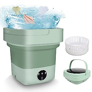Portable Washing Machine, Foldable Mini Washing Machine, Small Portable Washer for Baby Clothes, Underwear or Small Items, Apartment, Dorm, Camping, RV Travel laundry