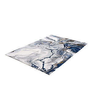 Abani Rugs Abstract Design 7'9" x 10'2" (8'x10') Bedroom Rug - Grey, Brown & Blue Modern Multi-Dimensional Non-Shedding Area Rug