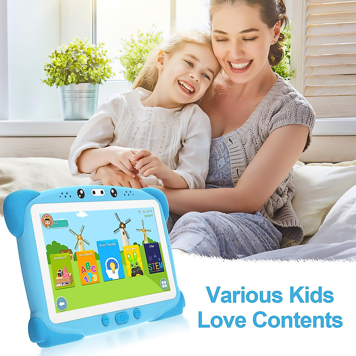Kids Tablet 7 Toddler Tablet for Kids, 32GB Tablet for Toddler Learning, Children Tablet with WiFi, Camera, IPS Screen, Parental Control, Pre-Installed Apps, for Boys Girl（Blue）