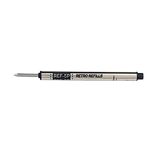 Tornado Roller Ball Ink BLACK Refills by Retro 51 (REF5P-B) (Three Pack)