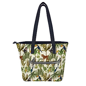 Zebra Jay Cheetah Women's Tote Bag PU Leather Shoulder Bag Handbags Purse For Work Shopping Travel