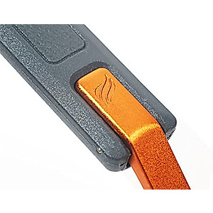 Blackstone 5294 Foldable 2 Piece Hamburger Spatula Flipper and 1 BBQ Tong-Flex Fold Model Stainless Steel-Easy to Carry and Clean Griddle Accessories Tool Set, Black, Orange