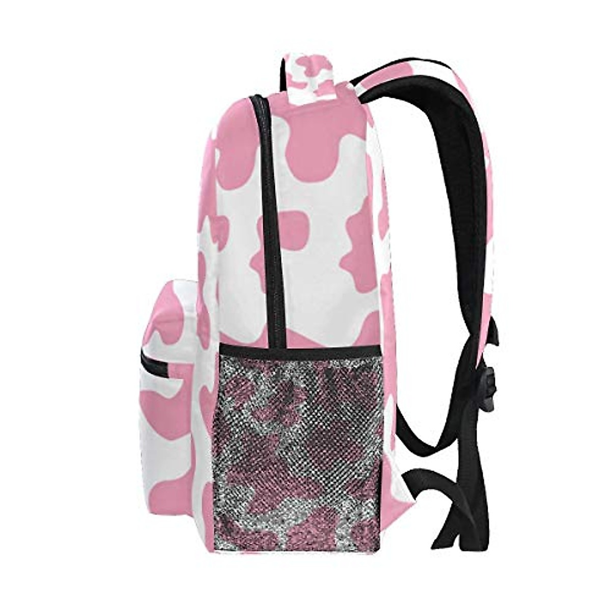 My Little Nest Casual School Backpack Pink Cow Spots Lightweight Travel Daypack College Shoulder Bag for Women Girls Teenage One_Size