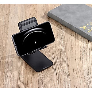 Adjustable Cell Phone Stand, Angle Height Adjustable, Foldable Desk Cell Phone Stand Holder, Phone Dock Cradle Compatible with All Mobile Phones, iPhone, Switch, iPad, Tablet (Black)