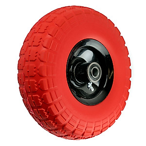 NK WFFOR10 Heavy Duty Solid Rubber Flat Free Tubeless Hand Truck/Utility Tire Wheel, 4.10/3.50-4" Tire