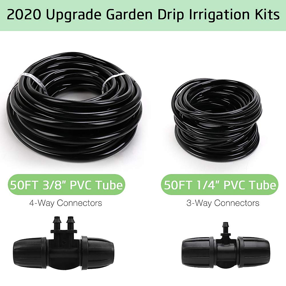 Drip Irrigation System, Garden Watering System Kit, 100ft 3/8" & 1/4" Irrigation Sprinkler System for Lawn Greenhouse, Automatic Drip Irrigation Kits, Watering Equipment for Indoor Outdoor Plants