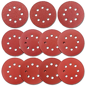 5-Inch Hook and Loop Sanding Discs for Random Orbital Sander, Assorted Sandpaper 40-1000 Grits, 110 PCS