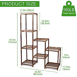 LotFancy Plant Stand Indoor Outdoor, Large Tall Wood Plant Shelf for Multiple Plants, 3 Tiers 8 Potted Plant Display Rack Garden Flower Shelves for Living Room Patio Corner Balcony Office