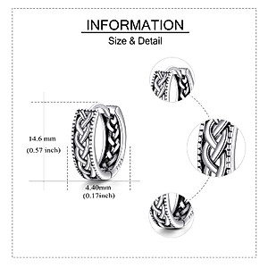 Celtic Earrings Sterling Silver Celtic Small Huggie Hoop Earrings Good Luck Irish Jewelry Gifts for Women Men