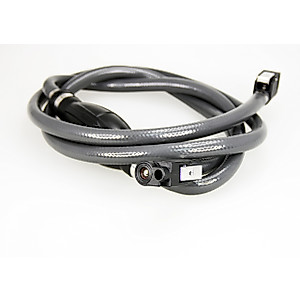 Pactrade Marine Grey Durable Fuel Line Assembly Hose Barbs Rubber Primer Bulb Lengthy 7 ft feet Resistant Material Cover Fuel Flow (3/8" Hose, Mercury Connectors)