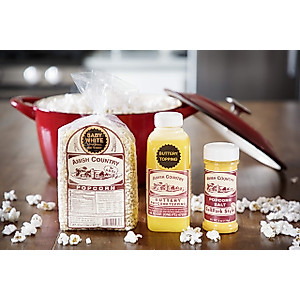 Amish Country Popcorn | 2 lb Bag | Baby White Popcorn Kernels with Buttery Topping & ButterSalt | Old Fashioned, Non-GMO and Gluten Free