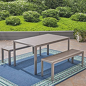 Christopher Knight Home Butler Outdoor Picnic Set, Silver + Natural
