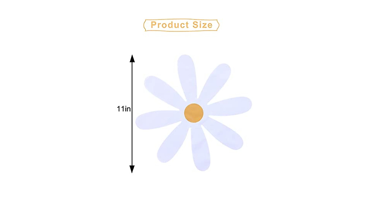 Daisy Wall Decal Set for Kids & Nursery Wall Art - Easy Peel & Stick