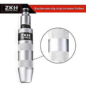 ZKH 1/2" CR-V Hand Impact Screwdriver, Manual Reversible Impact Driver Includes 12-Piece Slotted, Phillips, Hexagonal Bit Set, Disengage Rusted Fasteners or Frozen Bolts, Ideal Hand Tool for Men, Dad