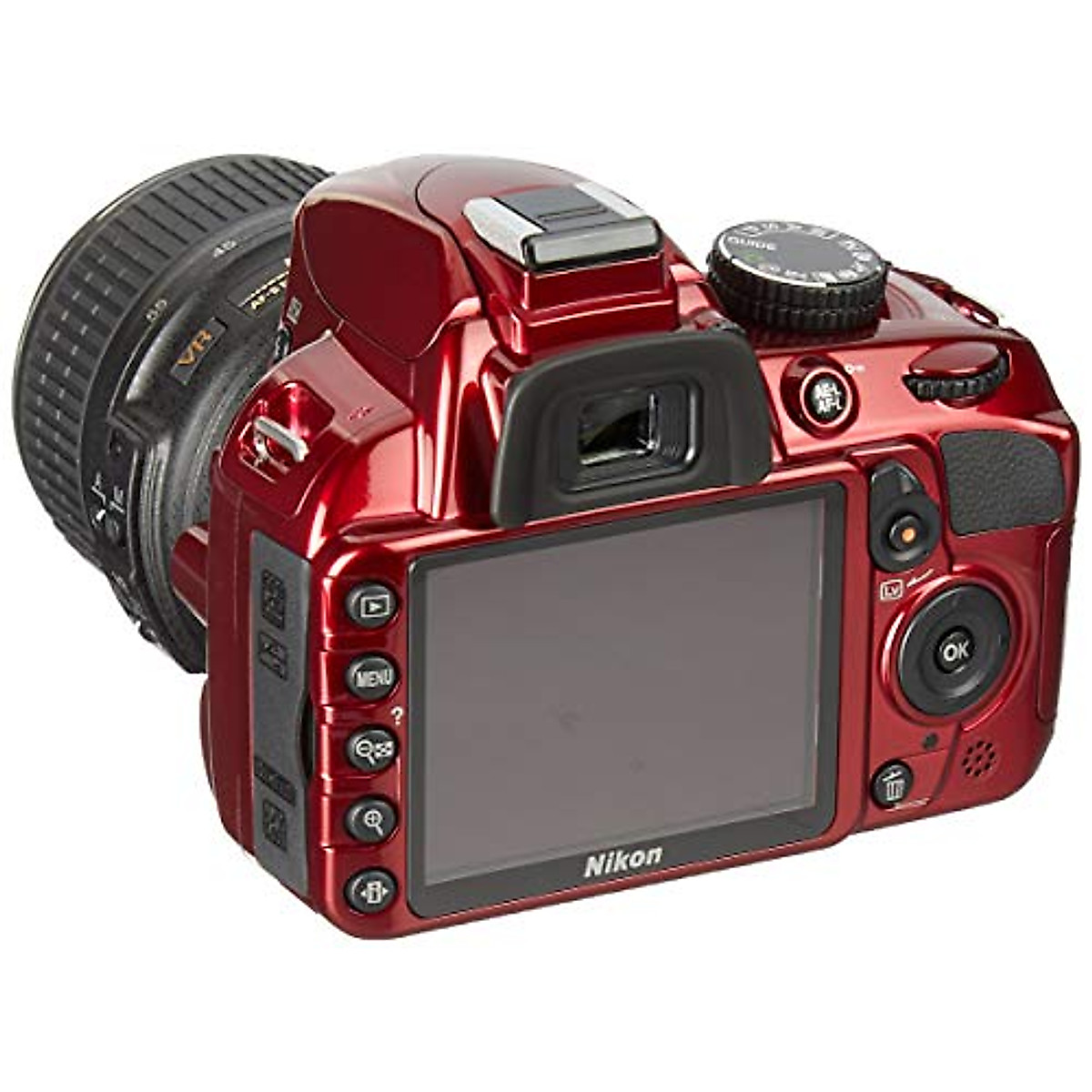 Nikon D3100 Digital SLR Camera with 18-55mm NIKKOR VR Lens - Red (International Model no Warranty)