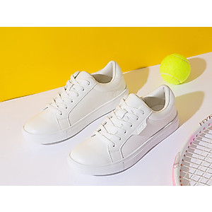 Jeossy Women's 8007 Fashion White Sneakers | Walking Tennis Shoes | Lace up Casual Sneaker for Women Size 9(DJY8007 White 09)