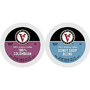 Victor Allen's Coffee 100% Colombian and Donut Shop Blend, Medium Roast, 80 Count, Single Serve Coffee Pods for Keurig K-Cup Brewers