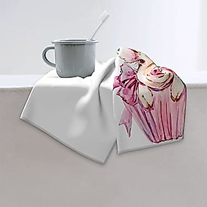 OUZPGAQ Pig Hand Towel, Cute Pink Pig Hand Towels on White Background Face Towel Soft Thin Guest Towel Portable Kitchen Tea Towels Dish Washcloths Bath Decoration, 12" X 27.5"