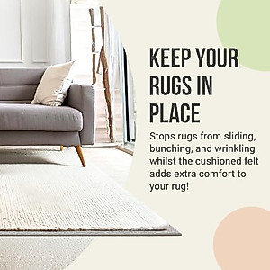 ITSOFT Ultra Premium Non Slip Felt Area Rug Pad, Thick Cushioned Gripper Pad for Hardwood Floors Under Carpet Protects Floors, 1/4" Thickness, 8 x 10 Feet