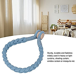 Magnetic Curtain Tiebacks, Boho Curtain Tie Backs Decorative Tie Backs with Durable Wooden Buckle Curtain Holdbacks Holder for Window Draperies(Blue)