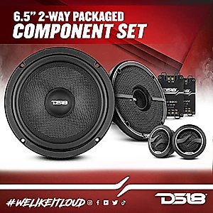 DS18 ZXI-62C 6.5" 2- Way Car Audio Component Speaker System with Kevlar Cone - 240 Watts 4-Ohm - Set of Woofer, Crossover & Tweeter