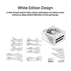 ASUS ROG Strix 850W White PSU - ROG Heatsinks, Axial-Tech Fan, 80 Plus Gold, Fully Modular, 10-Year Warranty