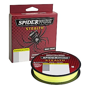 SpiderWire Stealth® Superline, Hi-Vis Yellow, 6lb | 2.7kg, 125yd | 114m Braided Fishing Line, Suitable for Freshwater and Saltwater Environments