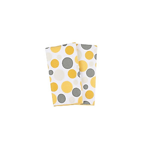 Ritz Royale Collection 100% Polyester Microfiber, Multi-Purpose, Polka Dot Print Kitchen Towel Set, 25" x 16", 2-Pack, Daffodil Yellow