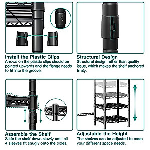 Ulif U7 Over The Washer and Dryer Storage, Laundry Room Heavy-Duty Space Saver with 6 Shelves and 2 Hanger Rods, Laundry Clothes Drying Rack and Toiletries Organizer, 47.2”W x 13.4”D x 77.4”H, Black