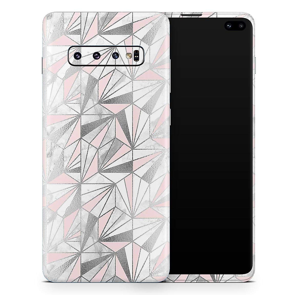 DesignSkinz Karamfila Silver & Pink Marble V1 Protective Vinyl Decal Wrap Skin Cover Compatible with The Samsung Galaxy S20 (Screen Trim & Back Glass Skin)