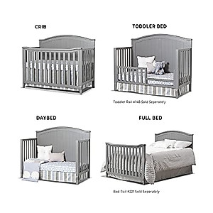 Sorelle Furniture Fairview Crib, Classic 4-in-1 Convertible Crib, Made of Wood, Non-Toxic Finish, Wooden Baby Bed, Toddler Bed, Child’s Daybed and Full-Size Bed, Nursery Furniture -Gray