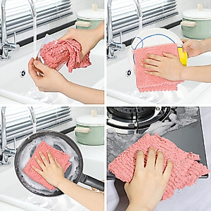 Dish Cloths - Dish Towels Ultra Absorbent, 12 Pack Dish Towels for Kitchen, Reusable Cleaning Towels Easy Care, Durable Kitchen Towels, Cleaning Rags 11.8 inch X 11.8 inch Drying Fast