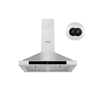 FIREGAS Wall Mount Range Hood 30 in. With 450 CFM Brushless DC Motor,9 Speed Exhaust Fan,LED Light,Soft Touch Control,Buffle Filter, Charcoal Filter included for Ducted/Ductless Range Hood Convertible