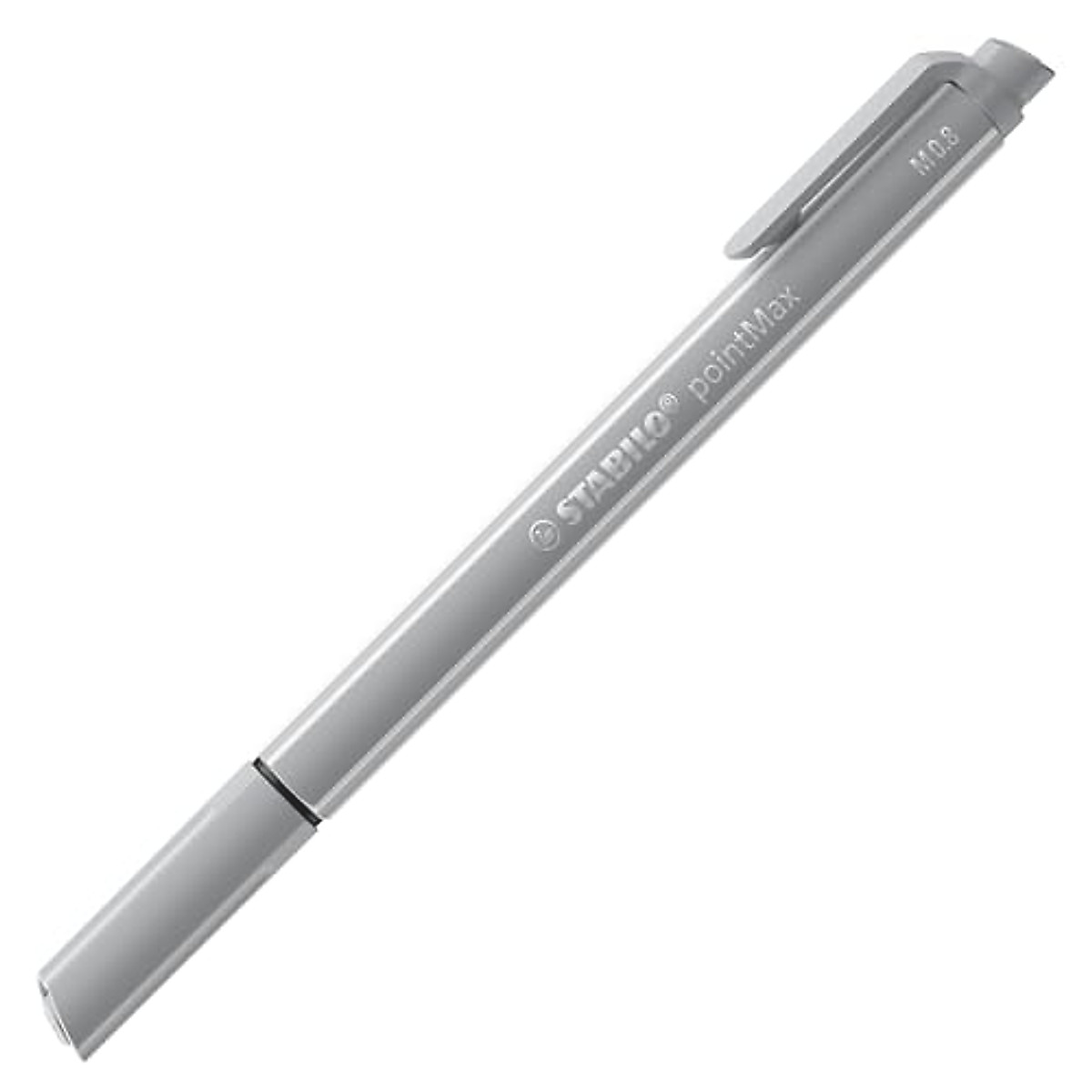 STABILO Nylon Tip Writing Pen pointMax - Pack of 10 - light cold grey