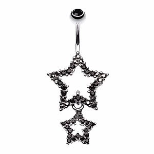 Glistening Double Star WildKlass Belly Button Ring