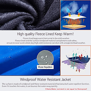 BIYLACLESEN Outdoor Jacket Winter Warm Jacket Hiking Jacket Camping Jackets Snow Jacket Ski Jacket With Hood Fleece Jacket Anorak Jacket