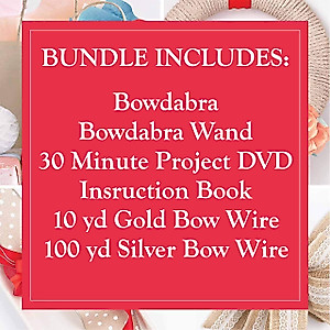 Bowdabra Bow Maker Kit, Large Bundle with 100yd Silver Bow Wire for Creating Ribbon Gift Bows, Swags, Decorations, Hair Bows, Party Favors, Corsages, Wreath Bows, Christmas Decor