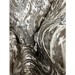 Decora Furnishings Luxurious Woven Jacquard Majestic Damask Fabric for Upholstery, Dining Chairs, Window Treatments, Crafts - Renaissance Rococo Victorian - 54" Width - by The Yard (Beige/Brown)