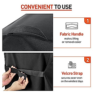 Arcedo Small Grill Cover 32 Inch, 2 Burner BBQ Gas Grill Cover, Heavy Duty Waterproof Outdoor Barbecue Cover with Handles, Fits Weber, Brinkmann, Char Broil, Holland and More Grills, Black