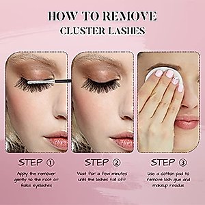 MilyBest DIY Eyelash Extension Kit with 144 Pcs Lash Clusters Bond and Seal Eyelash Glue Remover Eyelash Tweezers Applicator Beginner Set 10-16mm Thin Band Cluster Lashes Kit (Kit-2 Styles, M02)