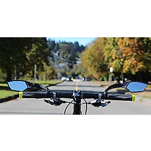 Hafny NEW Handlebar Bike Mirror, HD,Blast-resistant, Glass Lens, HF-MR095 (Anti-glare left)