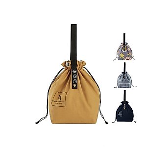 DAROSS Drawstring Lunch Bag, Reusable Small Lunch Bag，Lunch Sack，Cute Lunch Bag (Khaki)