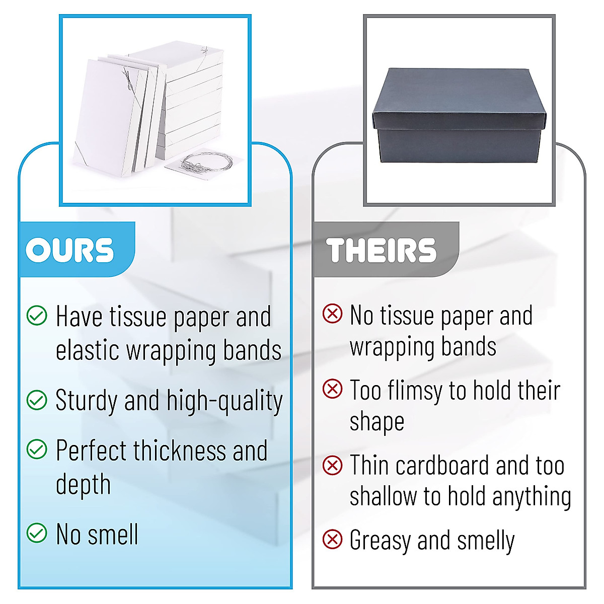 MPFY- White Shirt Gift Wrap Boxes with Tissue Paper and Wrapping Band,10 Pack, White, 15”x9.5"x2", Gift Box, Gift Boxes with Lids, Gift Boxes for Presents, White Box, Box for Gift, Wedding Gift Box