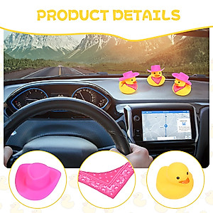 100 Sets Mini Rubber Duck in Bulk with Hat and Bandana Cute Cowboy Rubber Duckies Float Bath Toys for Baby Shower Birthday Swimming Party Supplies Summer Car Decoration